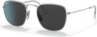 Ray-Ban Frank Titanium Sonnenbrillen Silber Fassung Schwarz Glas Polarisiert 51-20