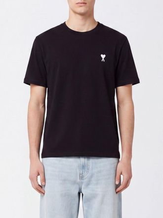 Ami T-shirt &agrave; col rond en coton avec logo Ami de Coeur brod&eacute; et &eacute;paules tombantes