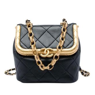 Chanel Sac bandouli&egrave;re matelass&eacute; en cuir dagneau Pre-owned - Femme - Pre-owned - Noir - Taille: ONE Size