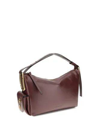 Marc Jacobs Womens Juliette Shoulder Bag Dark Port Calf Leather Bos Taurus