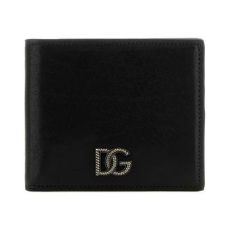 Dolce & Gabbana Homme, Accessoires, Noir, Taille: ONE Size Portefeuille Bifold en Cuir de Veau