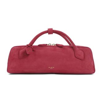 Alaia Alaia Hobo Bags - Framboise Goat Leather Teckel Suede Clutch Shoulde - Gr. unisize - in Rot - f&uuml;r Damen