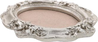 BESTONZON 4. 91X3. 14 Zoll Ovales Harz Bilderrahmen Elegante Antike Fotorahmen Foto -Display Tischwandhänge Vorhandene Ideen Für Klassische Heiminnenräume Silbe