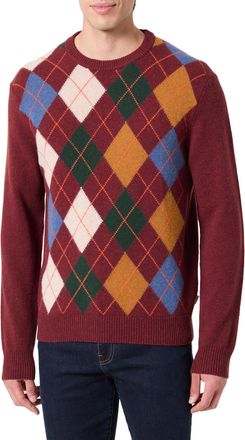 GANT Herren Argyle C-Neck Pullover, Winter Wine, L