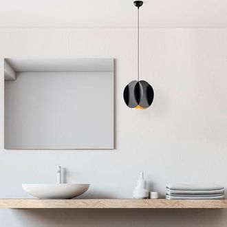 Opviq Elegant Black Chandelier, Metal Body, Adjustable Height 40-115 cm, &Oslash;25 cm, E27 Socket, 90 cm Cable, Modern Design for Home & Office | IP20