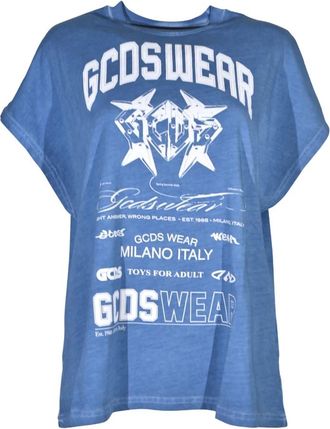 GCDS Gcds, Femme, Tops, Bleu, Taille: 42 FR Gcds T-shirts et Polos