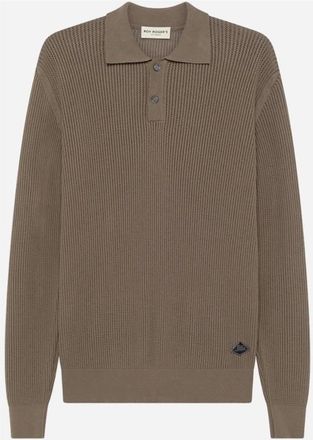 Roy Rogers Homme, Tops, Brun, Taille: S Polo en maille c&ocirc;tel&eacute;e