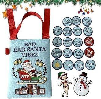 Generic Sac cabas brod&eacute; &laquo; F*ckin Holiday &raquo; avec 19 jetons &laquo; F*cks Coins &raquo;, un jeton de No&euml;l satirique