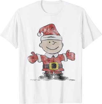 Peanuts Xmas Retro Charlie Brown Vintage Santa 80er 90er Party T-Shirt