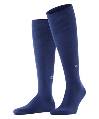 Burlington Herren Kniestrümpfe Dublin M Kh Baumwolle lang einfarbig 1 Paar, Blau Night Blue 6583, 40-46