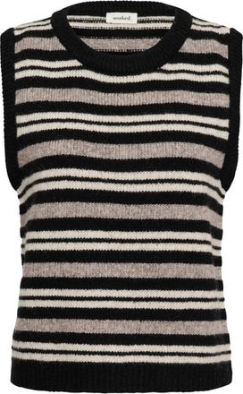 Soaked In Luxury Kaegan Weste - - Knitwear - Damen - Schwarzk - XS