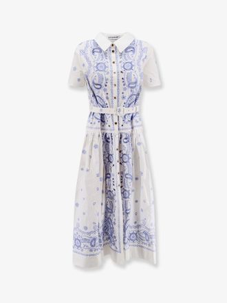Self Portrait Long cotton dress with all-over contrasting embroidery - SELF PORTRAIT - gender_Woman