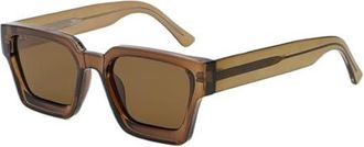 Generic Lunettes De Soleil Polaris&eacute;es &Agrave; Monture Carr&eacute;e Tendance For Hommes Et Femmes, Id&eacute;ales For La Conduite, Les Vacances Et La Photographie De Rue.(Brown)
