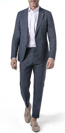 Strellson Herren Anzug blau meliert Slim Fit