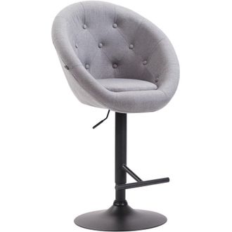 Clp Tabouret avec cadre noir et session arrondie en tissu matelass&eacute; diff&eacute;rentes couleurs colore : Gris