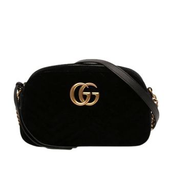 Gucci Sac bandouli&egrave;re en velours Pre-owned - Femme - Pre-owned - Noir - Taille: ONE Size