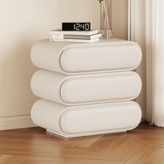 Generic Beistelltische for Schlafzimmer, Farbblockierter Nachttisch Mit Drehbarer Schublade, Bodenstehende Schrankbeine for B&uuml;Cher, Ornamente