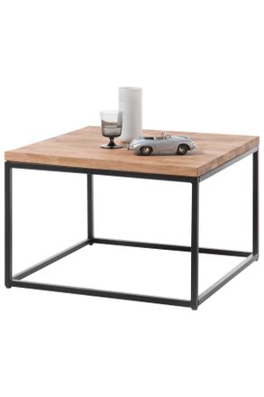 MID.YOU Mid.you Couchtisch, Schwarz, Eiche, Holz, Metall, Asteiche, massiv, quadratisch, eckig, 45x70x70 cm, Wohnzimmer, Wohnzimmertische, Couchtische