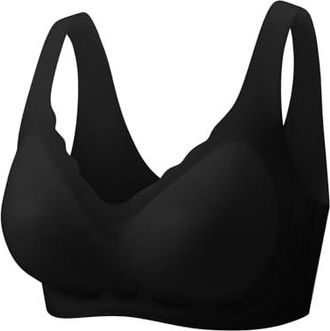 Generic Soutien-gorge sans couture &agrave; col en V pour femme, soutien-gorge confortable sans fil, invisible et extensible | Couverture compl&egrave;te, respirant, coussi