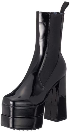 Lamoda Damen Marine Ankle Boot, Black Patent, 38 EU