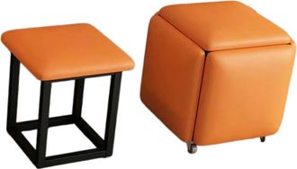 Generic Platzsparender Nesting Ottoman, Eingangshocker-Set, stapelbare Hocker mit Rollen, for Schlafzimmer, Wohnzimmer, Balkon, Klassenzimmer(Color 3,45x45x45