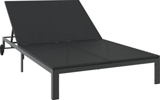 vidaXL Transat 2-personne Noir 60 x 200 x 27cm polyrotin vidaXL