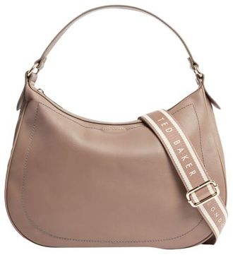 Ted Baker Webbing Large Leather Hobo Bag, Sac Femme, Taupe, Taille Unique