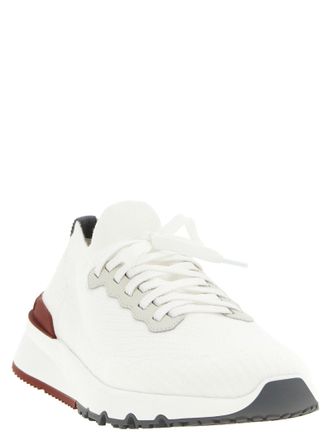 Brunello Cucinelli Running Sock Lace-Up Sneaker - White