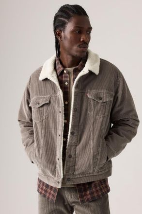 Levi's Relaxed Sherpa Corduroy Trucker Jacket - Homme - Beige / Smokey Taupe - 2XL