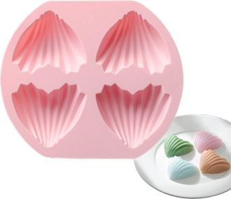 Generic Herzförmige Backbleche für Kuchen, Silikon herzförmige Kuchenform - 4-Hohlraum Fondant Hersteller mit Liebesform - Einfache Release Antihaft-Desserts,