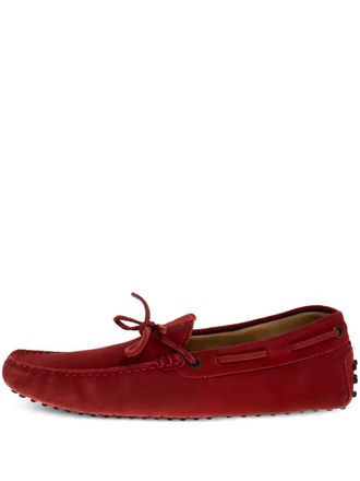 Tod's mocassins en daim pre-owned - Rouge