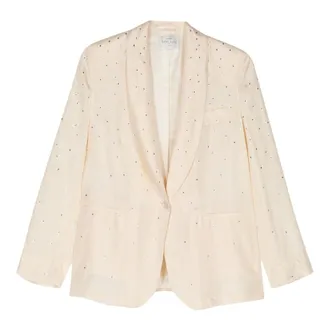 Forte_Forte Femme, Vestes, Beige, Taille: 40 FR Veste en soie Habotai et cristaux