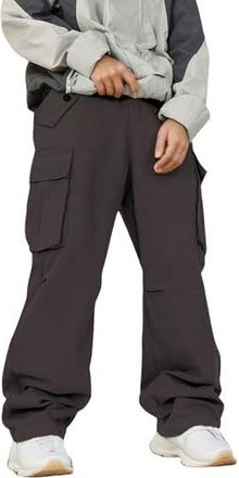 Generic Pantalon de parachute pour homme - Pantalon de surv&ecirc;tement baggy &agrave; taille &eacute;lastique, pantalon cargo &eacute;l&eacute;gant et polyvalent de couleur unie, pantalon de