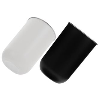 BESPORTBLE Gadpiparty 2 St&uuml;ck Teiliges Edelstahl Zahnputzbecher Mundsp&uuml;lbecher Wiederverwendbar Robust Leicht f&uuml;r Bad und Reisen Schwarz Wei&szlig;