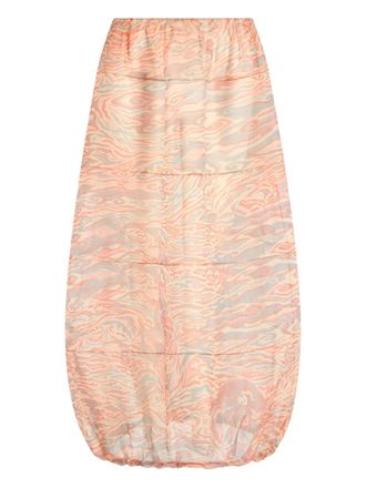 Giorgio Armani Gemusterter Midirock - Nude