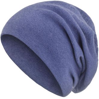 style3 Warme Herbst Winter Slouch Beanie XXL aus atmungsaktivem, feinem und leichten Jersey Unisex M&uuml;tze Winterm&uuml;tze One Size, Farbe:Jeansblau