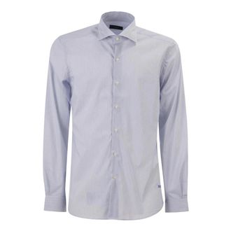 Fay French Stretch Kragenhemd - - Shirts - Herren - Blau - 2XL