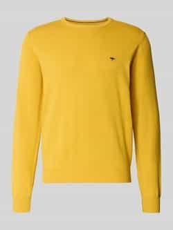 Fynch-Hatton Strickpullover aus reiner Baumwolle mit Logo-Stickerei