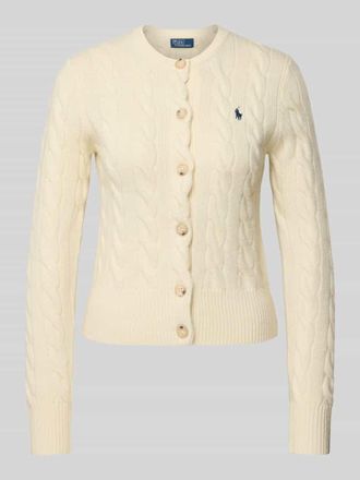 Polo Ralph Lauren Strickjacke aus Wolle-Kaschmir-Mix mit Zopfmuster