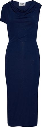 Silvian Heach Femme, Robes, Bleu, Taille: 38 FR Abito lungo scollo drappeggiato e dettagli luminosi