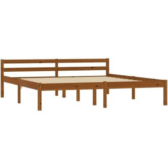 vidaXL Vidaxl - Cadre de lit en pin massif marron miel 160x200 cm - Design moderne - Facile &agrave; assembler - Lattes en contreplaqu&eacute; incluses
