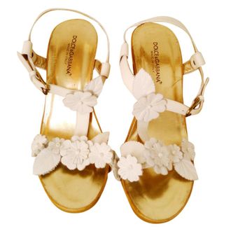 Dolce & Gabbana Floral Wedge Sandals Size 37.5