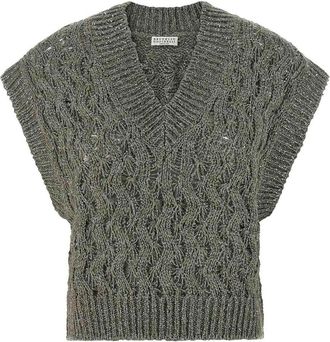 Brunello Cucinelli Weste - Gr&uuml;n