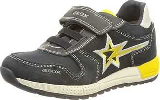 Geox Bébé Garçon B Alben Boy A Sneakers, Navy/Dk Yellow, 20 EU