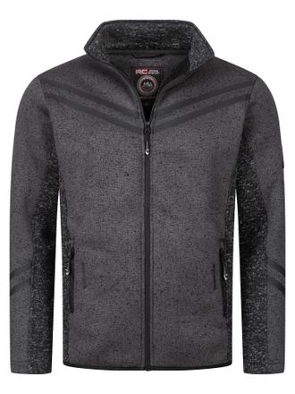 Rock Creek Herren Fleece Jacke Outdoor Wanderjacke Pullover Full Zip Hoodie Herrenjacke Fleecejacke Winterjacke Strickjacke Strickfleecejacke H-373 Dunkelgrau 2X