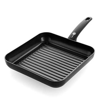 GreenPan Cambridge Poêle à griller carrée de 28 cm en céramique antiadhésive Healthy, sans PFAS, pour linduction, pour le lave-vaisselle, pour le four, noir