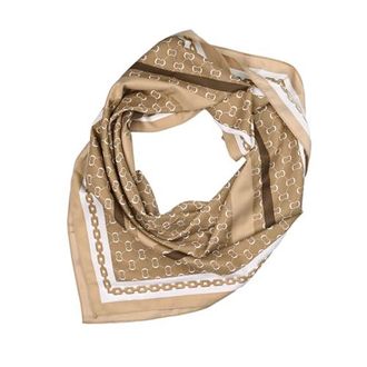 Lumberjack &Eacute;charpe/Foulard Femme en Pure Soie, Carr&eacute; 90x90 cm, Motif Logo Monogramme et Cha&icirc;ne, avec Bo&icirc;te Cadeau