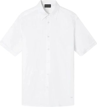 Emporio Armani Homme, Chemises, Blanc, Taille: M Stretch Pima Cotton Shirt