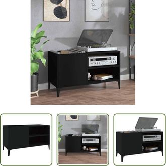 vidaXL vidaXL Meuble vinyle - Armoire &agrave; disques noir 84,5x38x48 cm bois ding&eacute;nierie