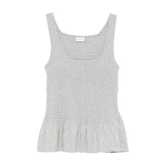 Dries Van Noten Smocked Peplum Tank Top - - Tops - Damen - Grau - M